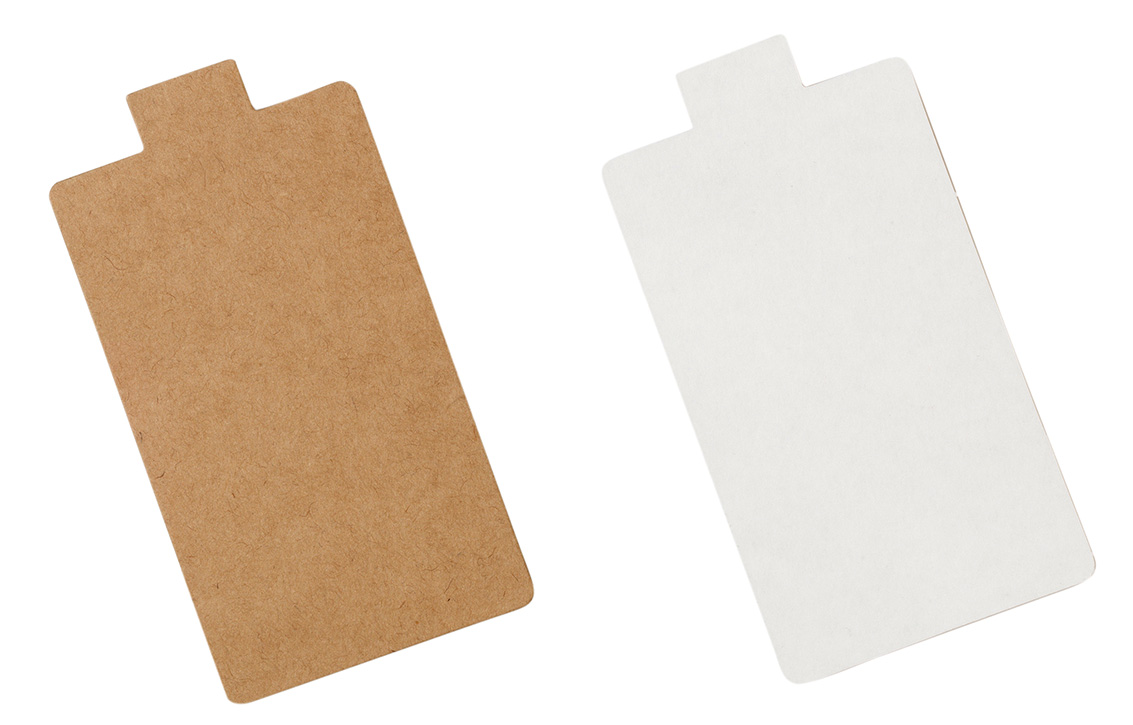 200 mini-cartons réversibles rectangles kraft & blan...