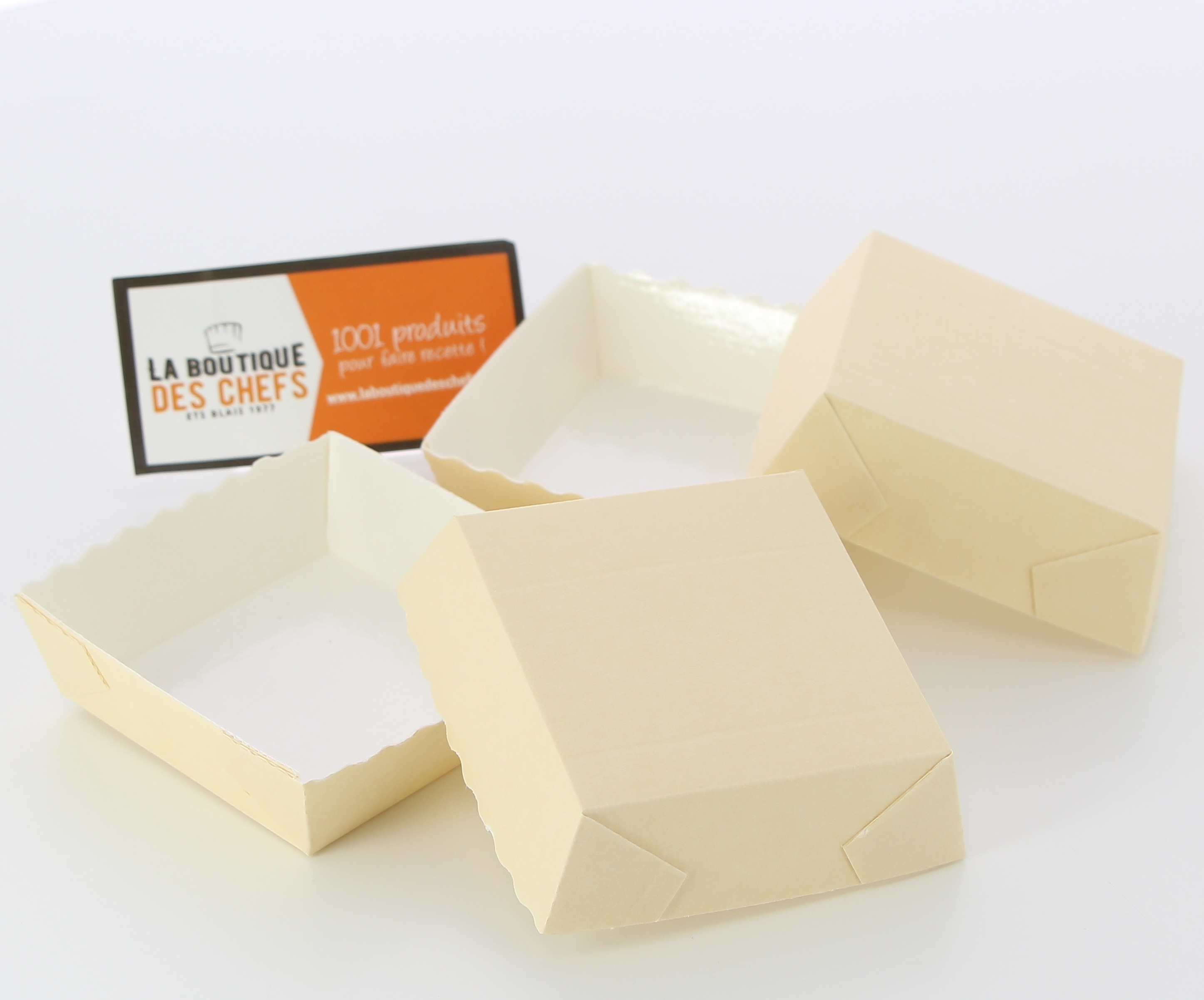 Moule en carton carré Easy Bake beige & blanc | La...