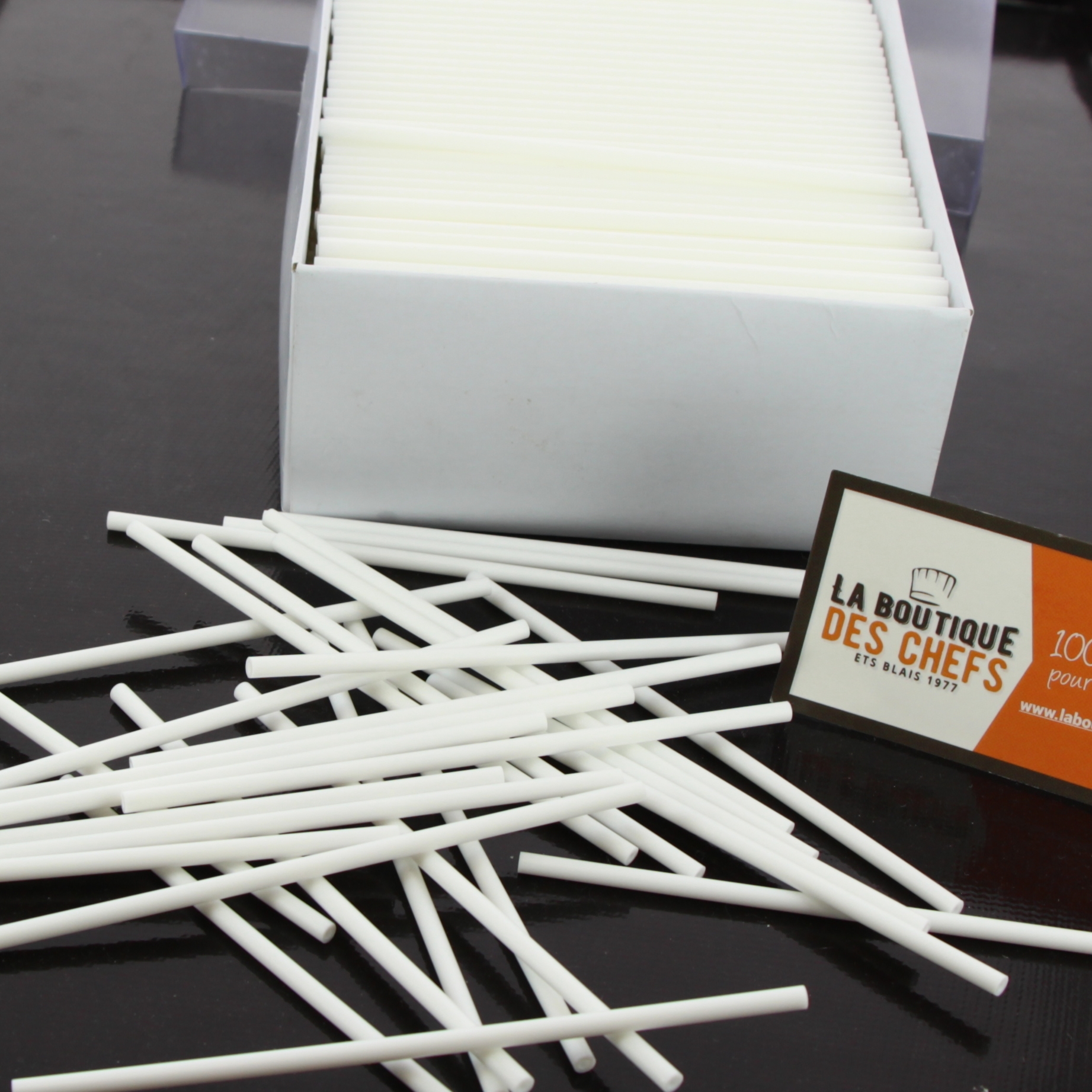 1000 Bâtonnets à sucette en plastique blanc | La Boutique d...