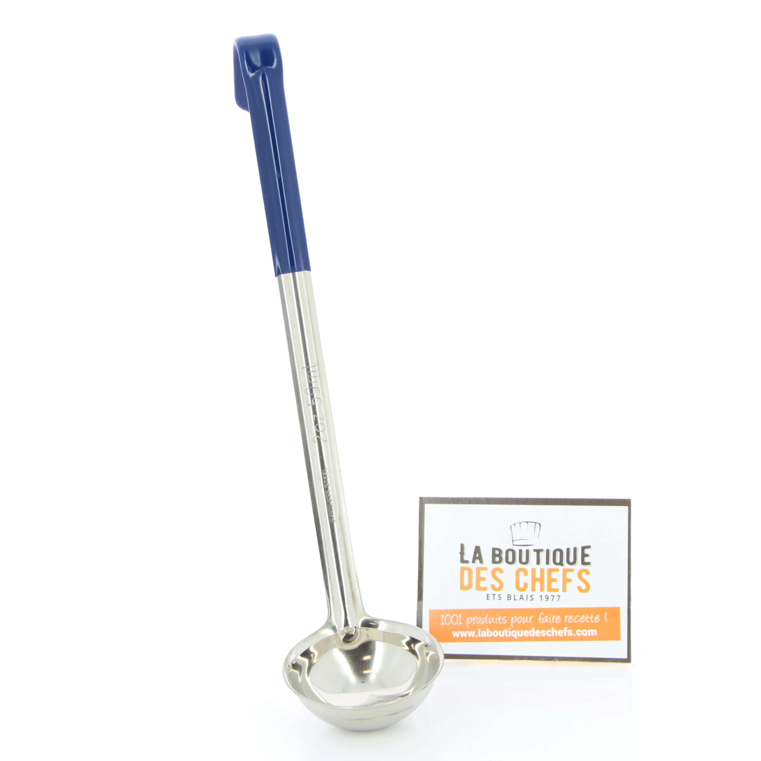 Louche de cuisine portion inox & manche de couleur...